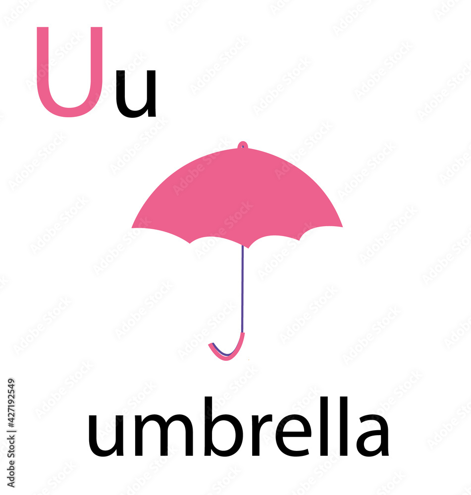 Cute and colorful alphabet letter with illustrations and words ...