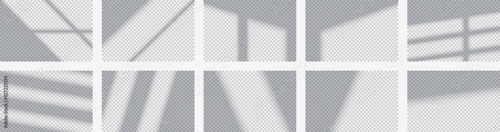 Overlay effects, mockup set of shadows isolated on transparent ...