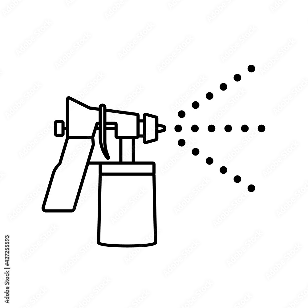 Spray tan gun outline icon. Clipart image isolated on white background ...