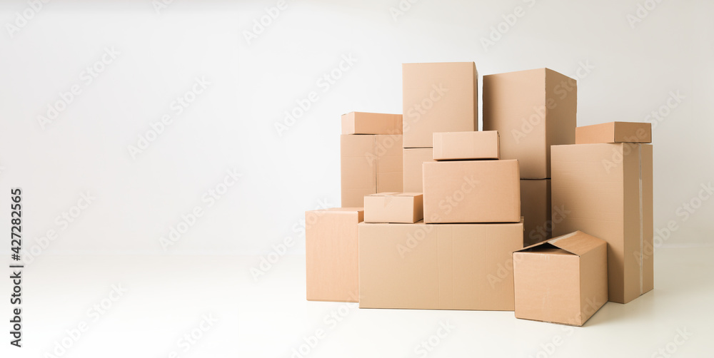 pile of cardboard boxes Stock Photo | Adobe Stock