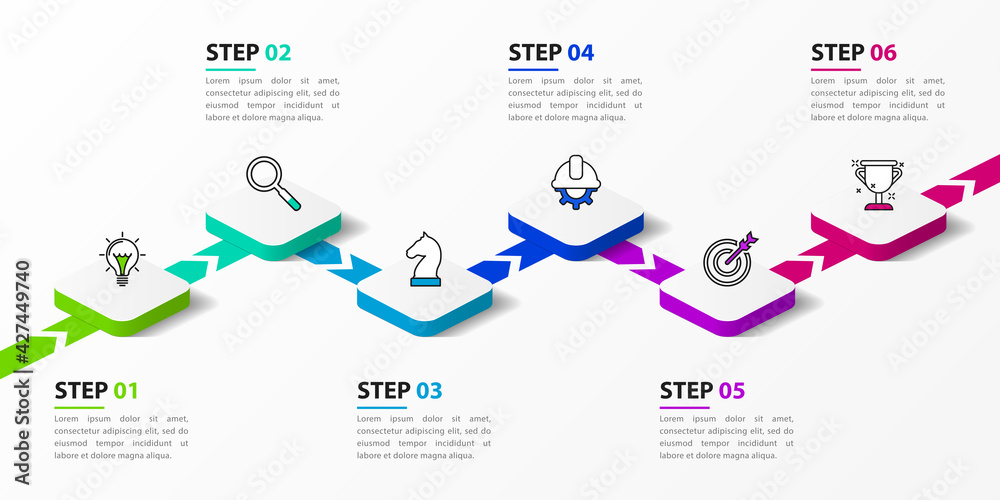 Infographic design template. Creative concept with 6 steps Stock Vector ...