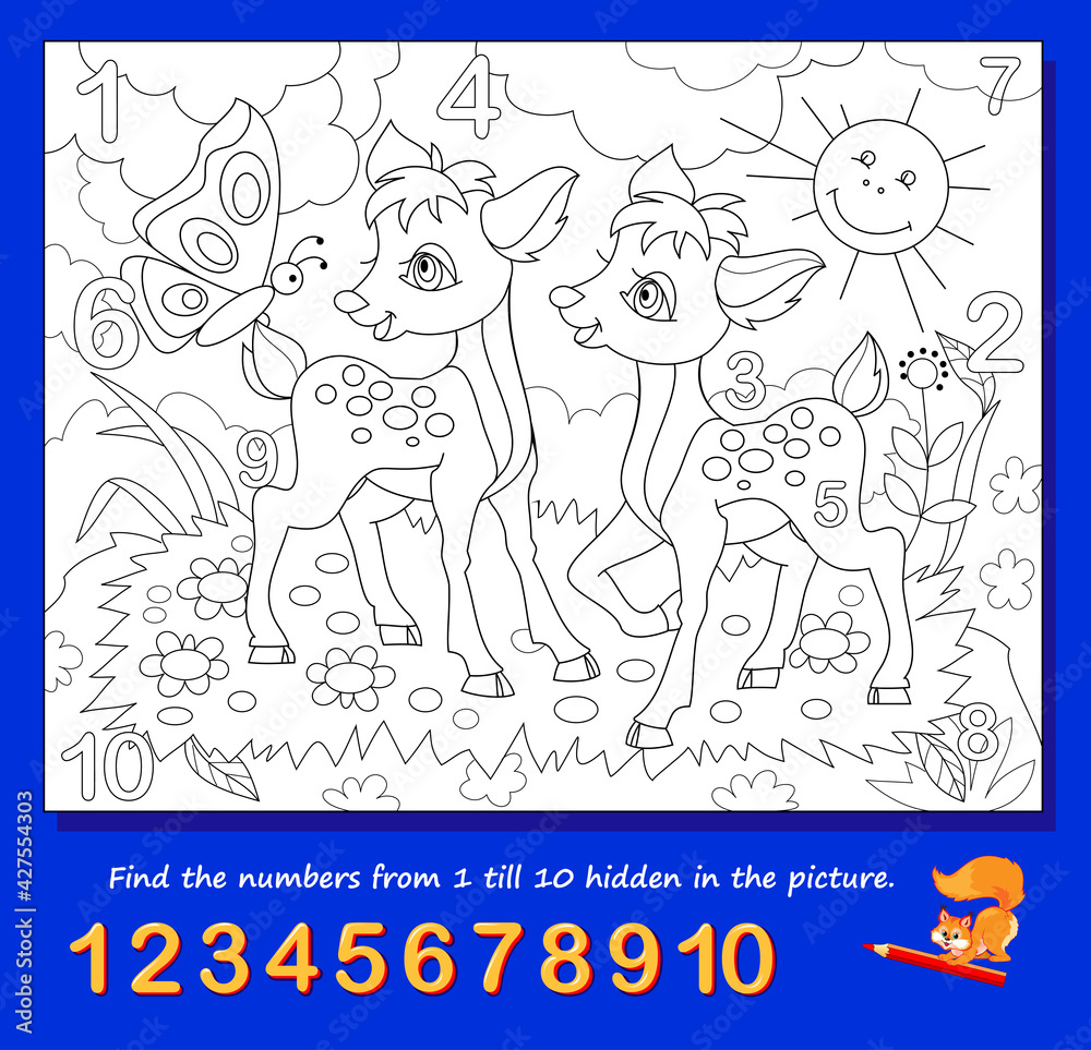 Math education for young children. Coloring book. Logic puzzle game ...