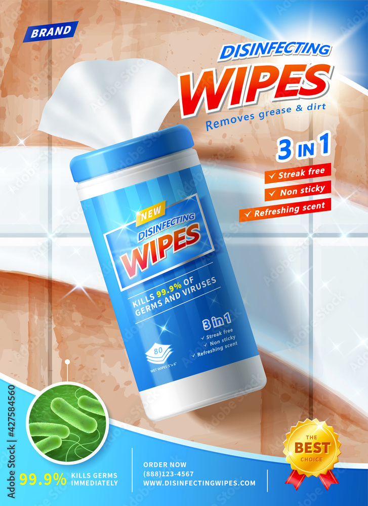 Wet wipes ad poster template Stock Vector | Adobe Stock