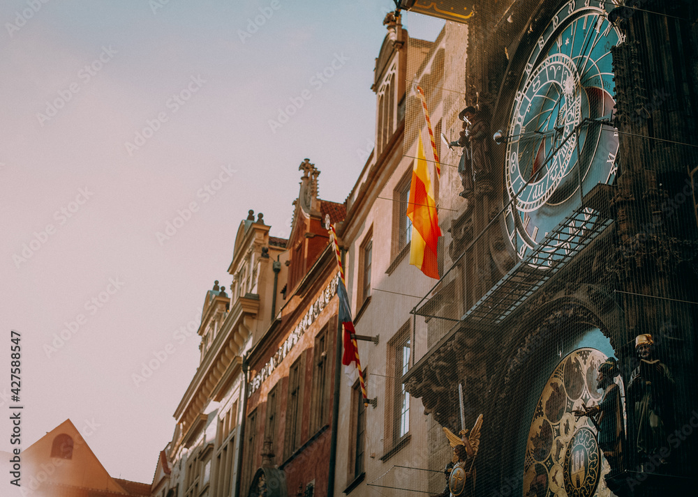 Prague's Astronomical Clock located in the Old Town Square is one of ...