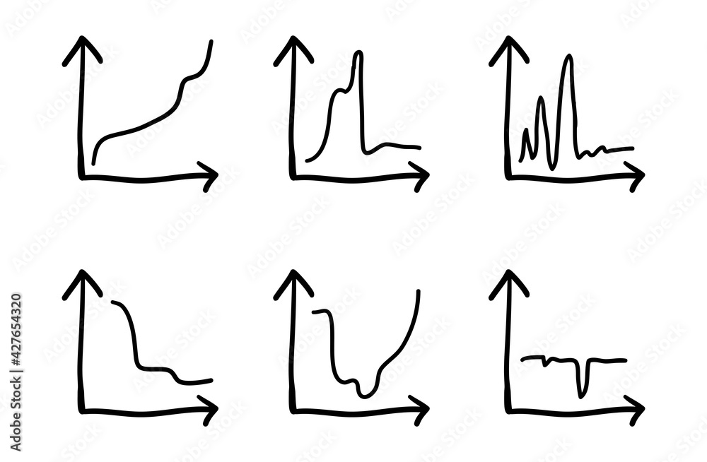 Business data market elements dot bar pie charts diagrams. Two arrows ...