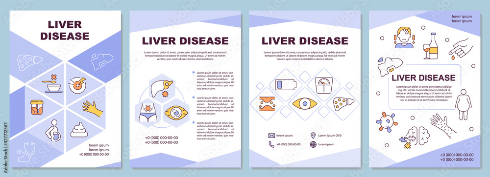 Liver disease brochure template. Liver failure. Inflammation. Flyer ...