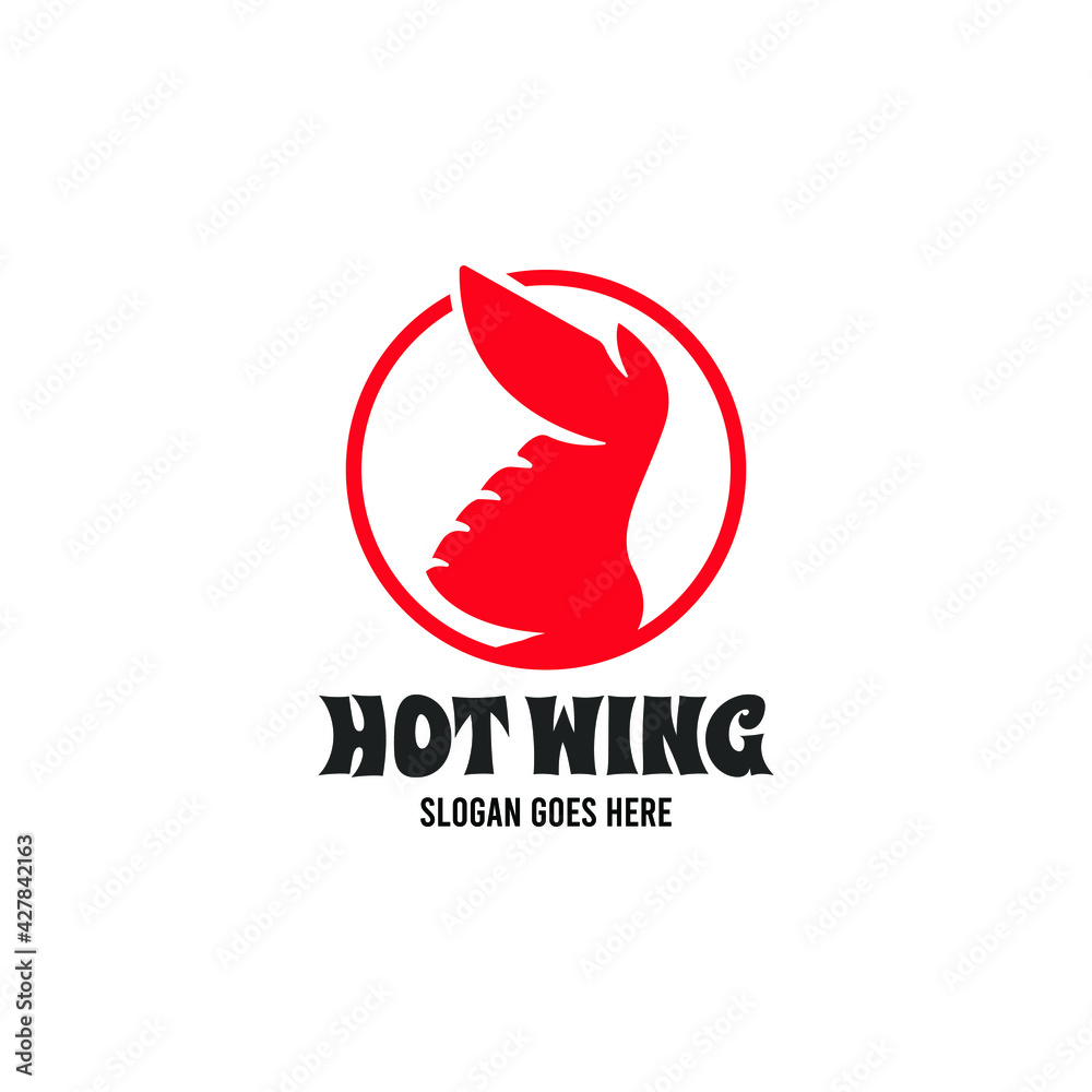 Hot Wing. Chicken wing logo design idea for company, restaurant, cafe ...