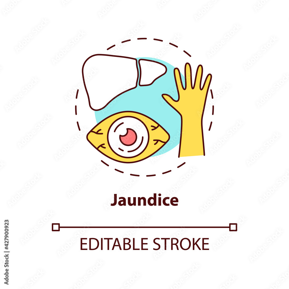 Jaundice concept icon. Liver disease sign idea thin line illustration ...