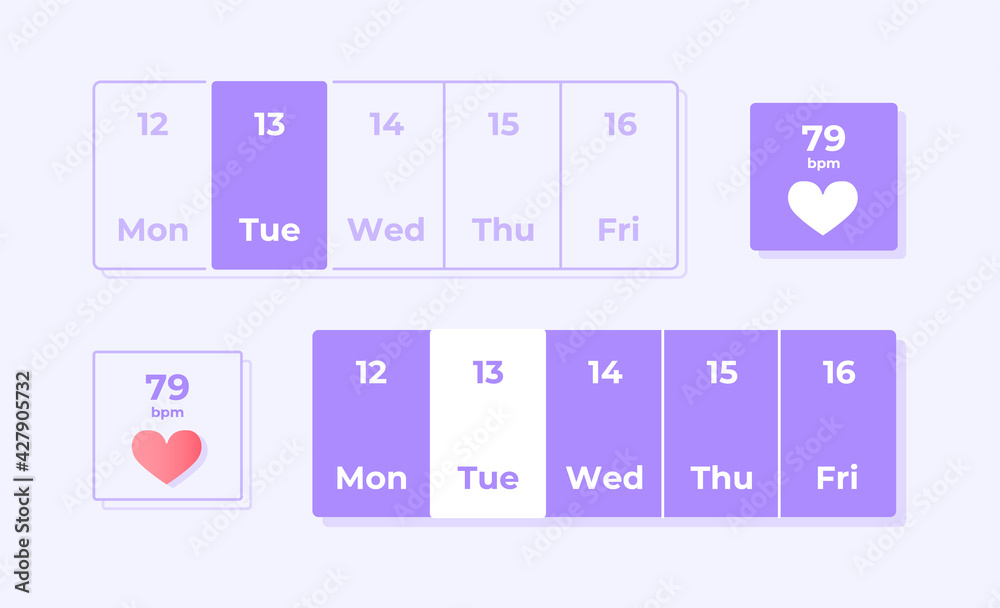 Health tracker app UI elements kit. Running routine track isolated ...
