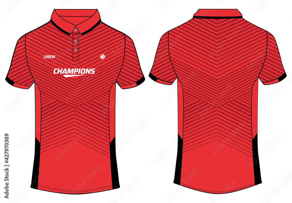 Sports polo collar t-shirt jersey design vector template, Cricket ...