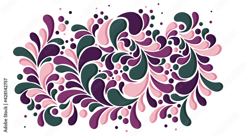 curly background of drops. Abstract swirl background template design ...