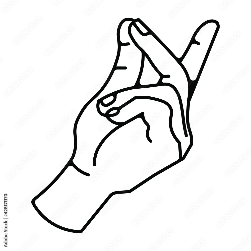 Easy Concept. Finger Snapping Hand Gesture. Vector icon illustration ...
