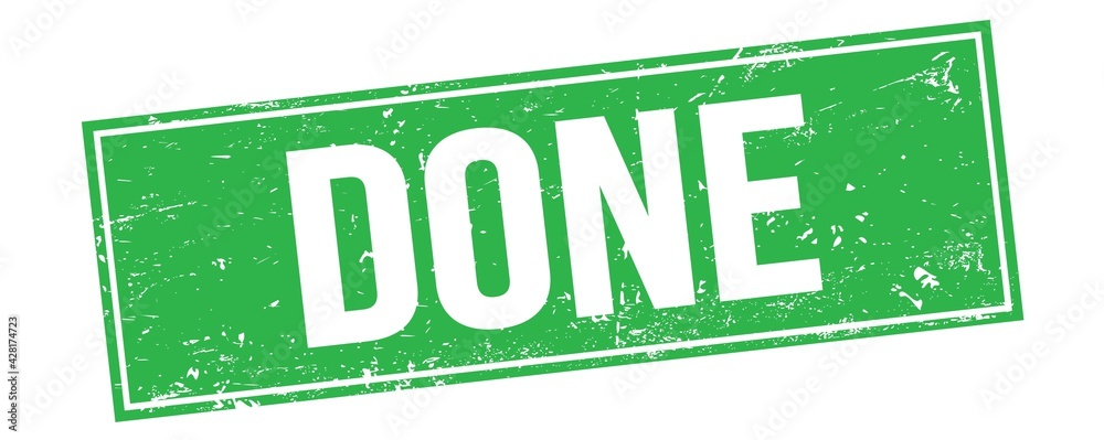 ภาพประกอบ Stock DONE text on green grungy rectangle stamp. | Adobe Stock