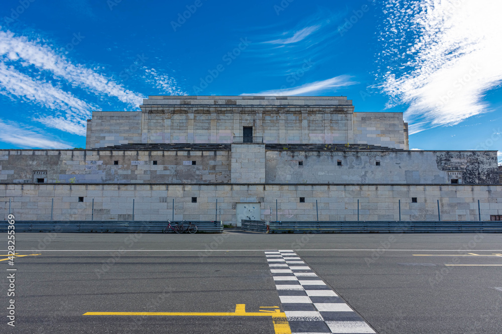 NUREMBERG, GERMANY, 28 JULY 2020 Remains of the Zeppelinfeld grandstand ...