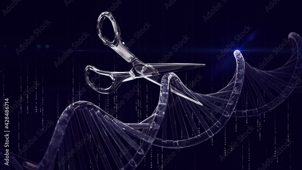 CRISPR Genschere | Gentechnik - DNA/RNA-Gen-Editing | 3D-Render ...