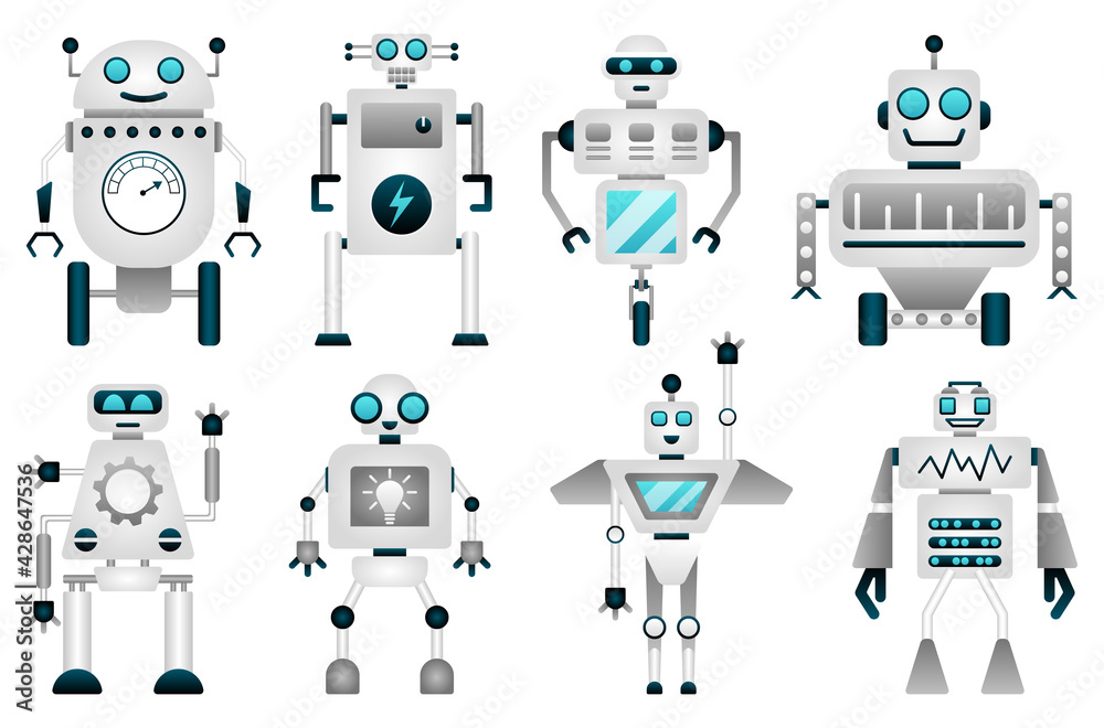 Collection Robot Characters, Artificial Intelligence, AI. Monsters ...