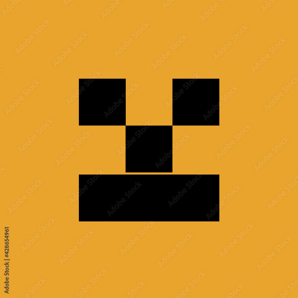 Big Black Blocks logo icon. New modern art illustration. Great Simple ...