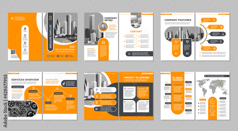 Brochure creative design. Multipurpose template, include cover, back ...