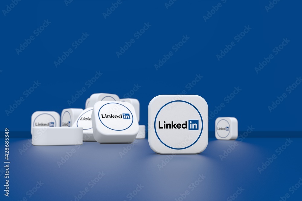 linkedin, social network background design Stock Photo | Adobe Stock