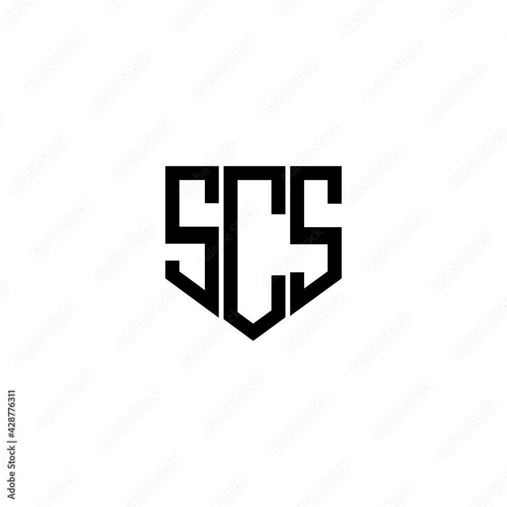 SCS letter logo design with white background in illustrator, cube logo ...