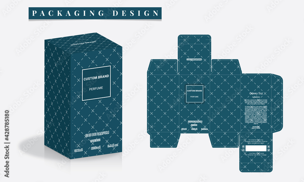 Packaging Box Design, 3d Box die line, Box Mockup labels, frames and ...