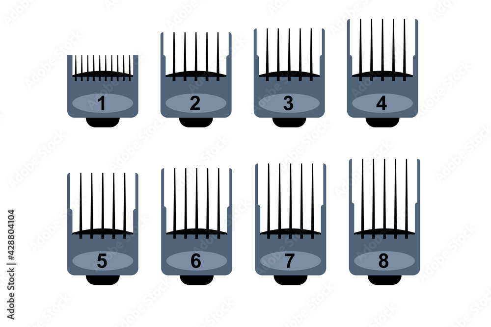 Hair clipper sizes chart icon. Clipart image isolated on white ...