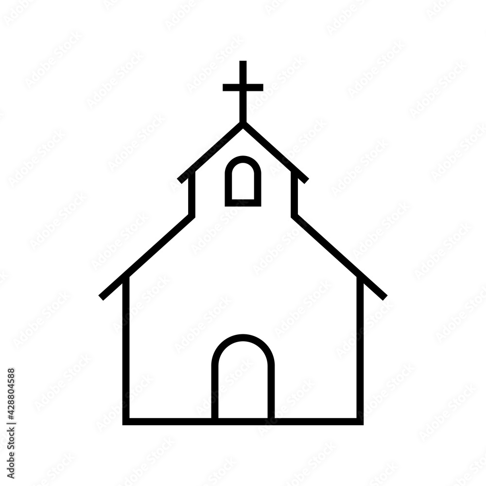 Church line icon. Clipart image isolated on white background Stock ...