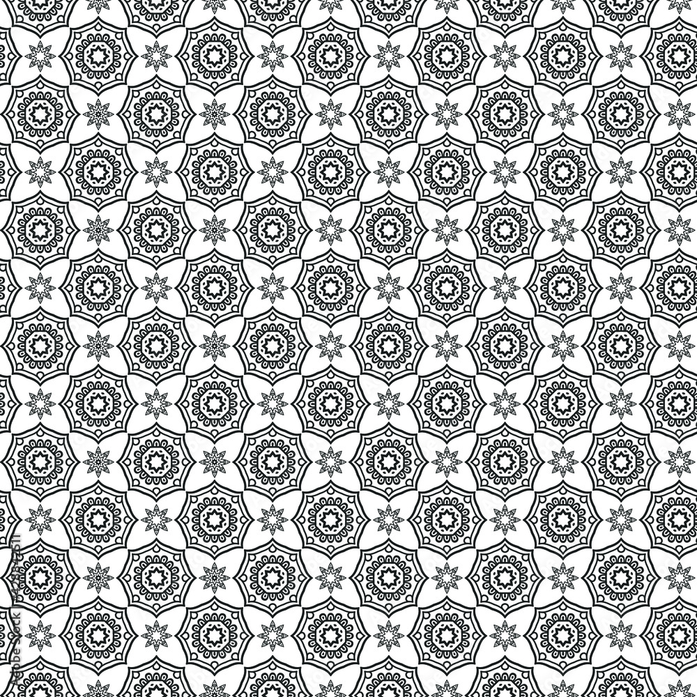 Geometric black and white Repeat Pattern for textile fabric, background ...
