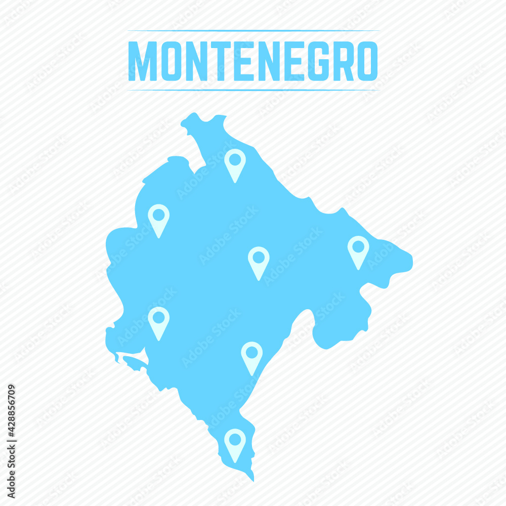 Montenegro Simple Map With Map Icons Stock Vector | Adobe Stock