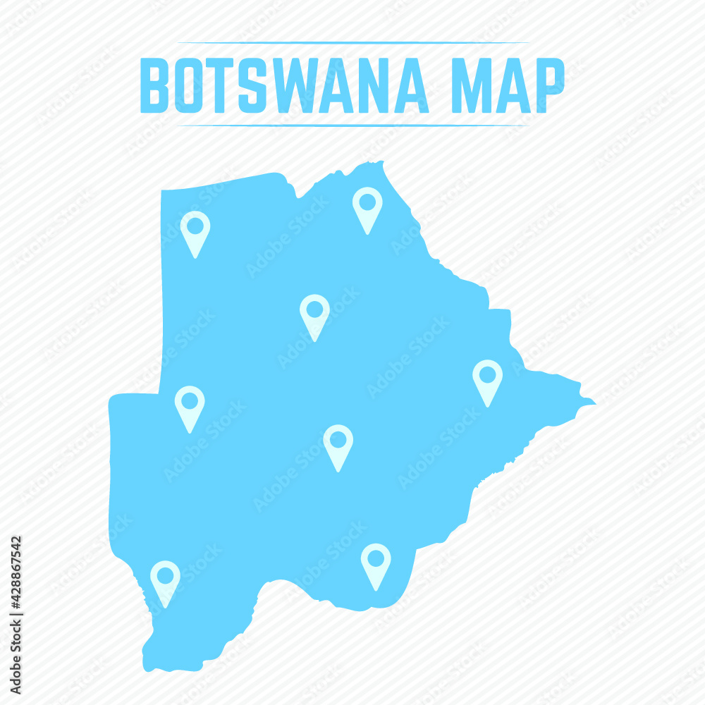 Botswana Simple Map With Map Icons Stock Vector | Adobe Stock