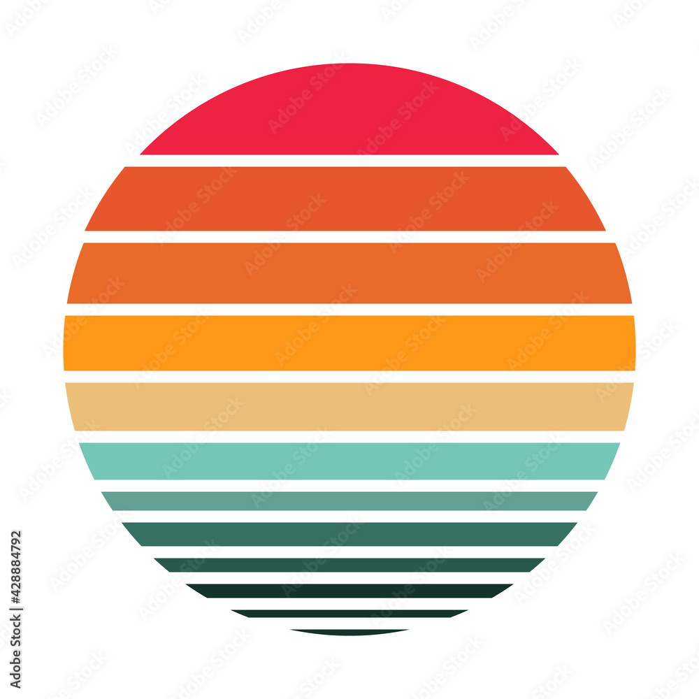 Retro sunset in the style of the 80s-90s. Abstract gradient background ...