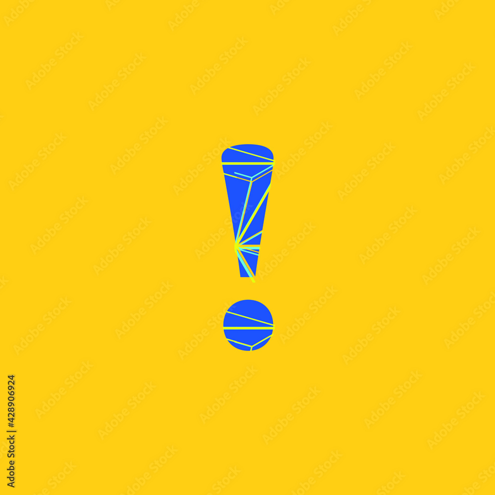 exclamation mark illustration with glitter effect and shiny lines ...