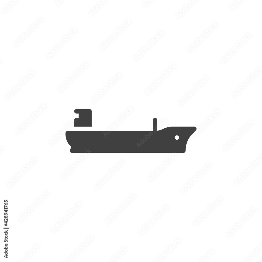 Barge boat vector icon Stock Vector | Adobe Stock