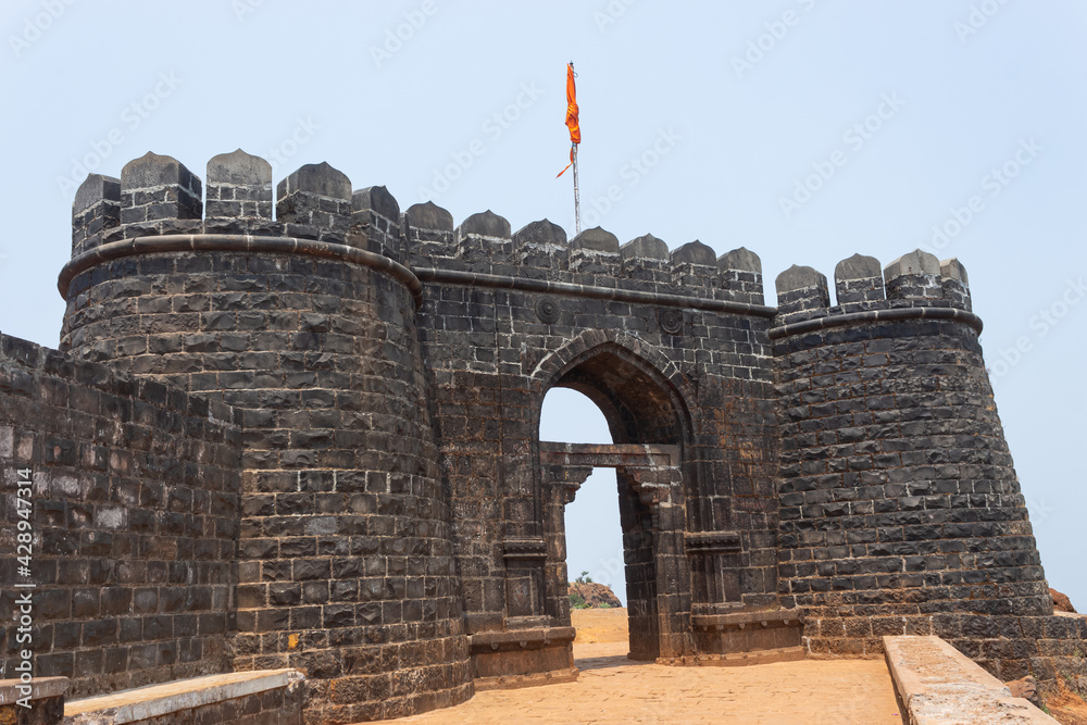 Entrance gate of Vishalgad Fort, Kolhapur, Maharashtra, India. Stock ...