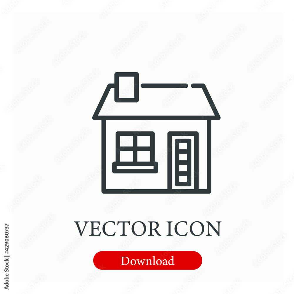 Hpuse vector icon. Editable stroke. Linear style sign for use on web ...