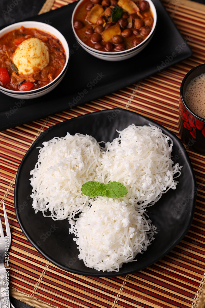 Noolappam/Idiyappam/rice noodles, a popular traditional steam cooked ...