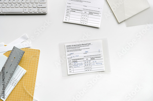 Fake covid vaccination record card. Covid scams. Forged health ...