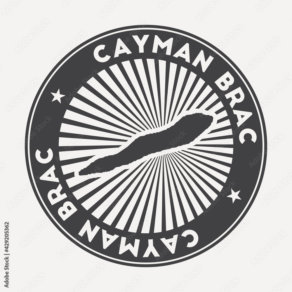 Vector de Stock Cayman Brac round logo. Vintage travel badge with the ...