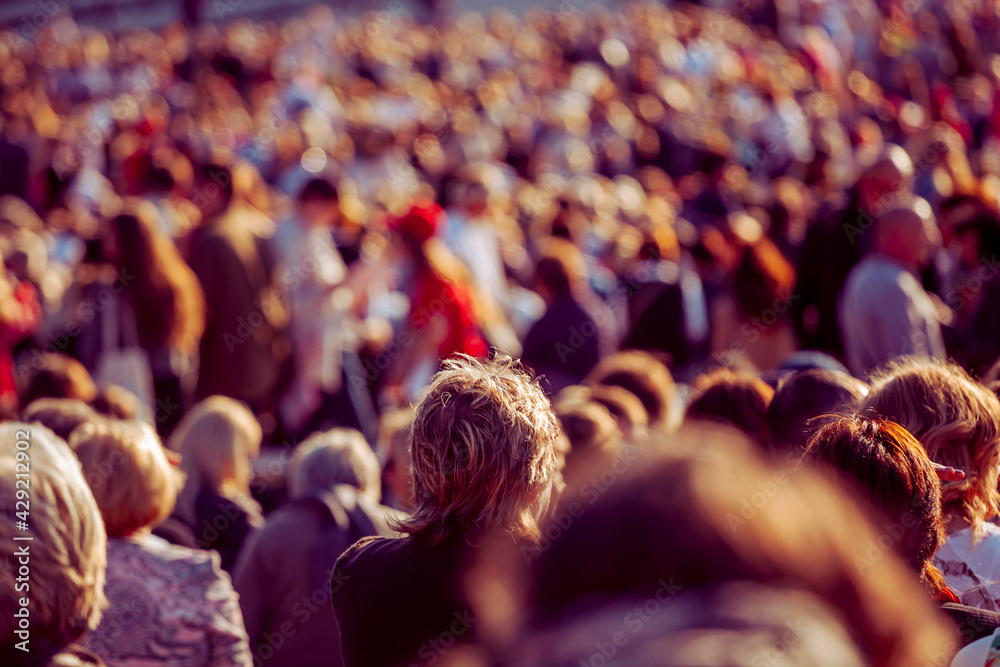 Large crowd of unrecognizable people Stock Photo | Adobe Stock