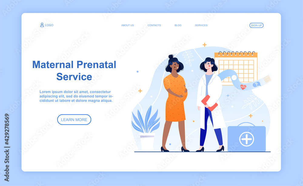 Female character is having maternal prenatal service in hospital Stock ...