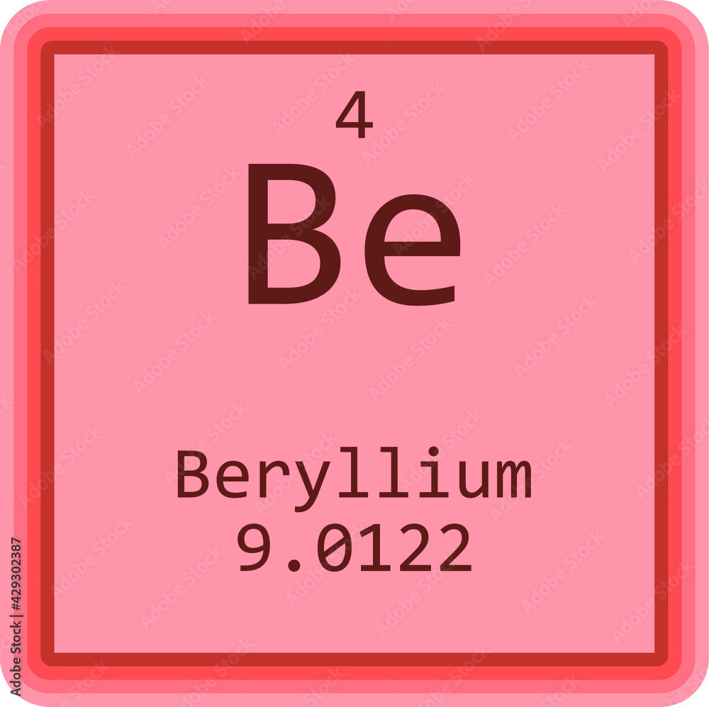 Be Beryllium Alkaline earth metal Chemical Element Periodic Table ...