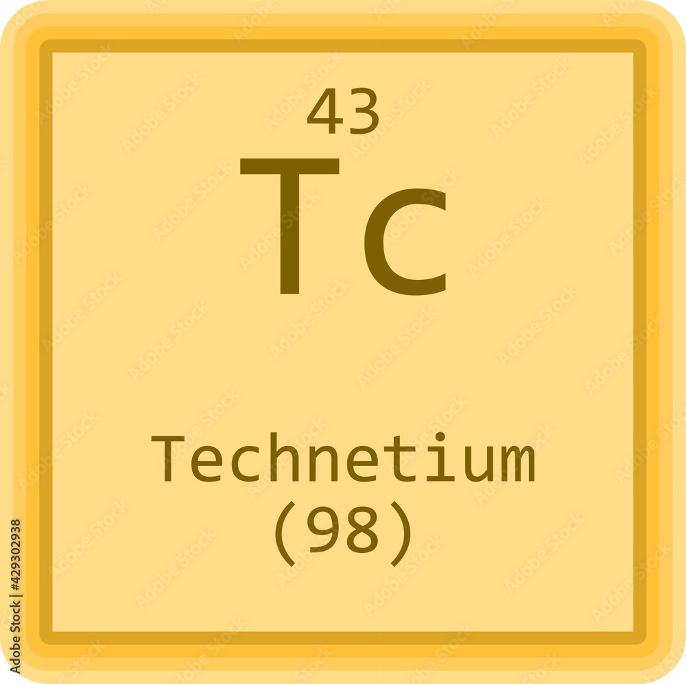 Tc Technetium Transition metal Chemical Element Periodic Table. Square ...