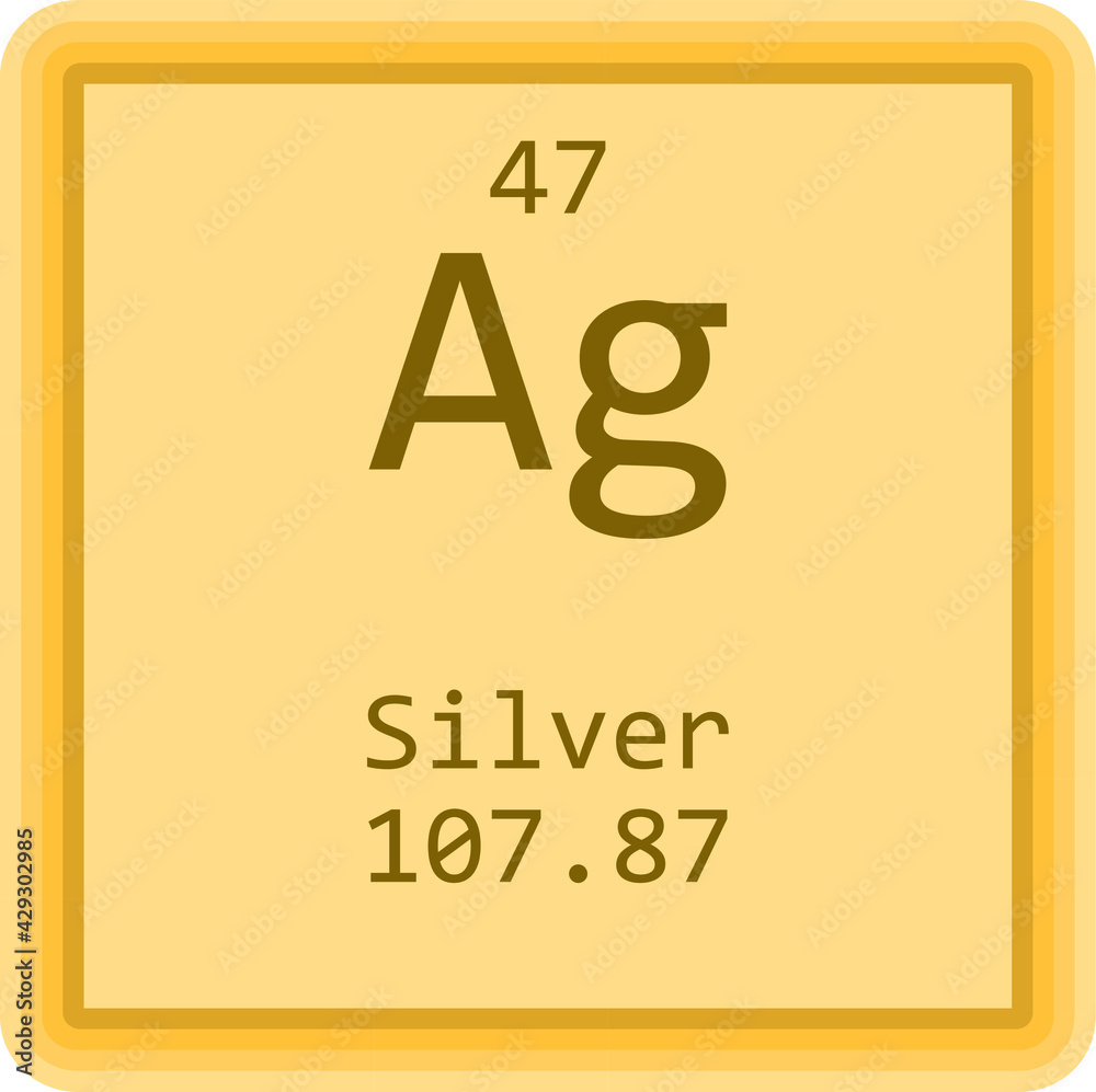 Ag Silver Transition metal Chemical Element Periodic Table. Square ...