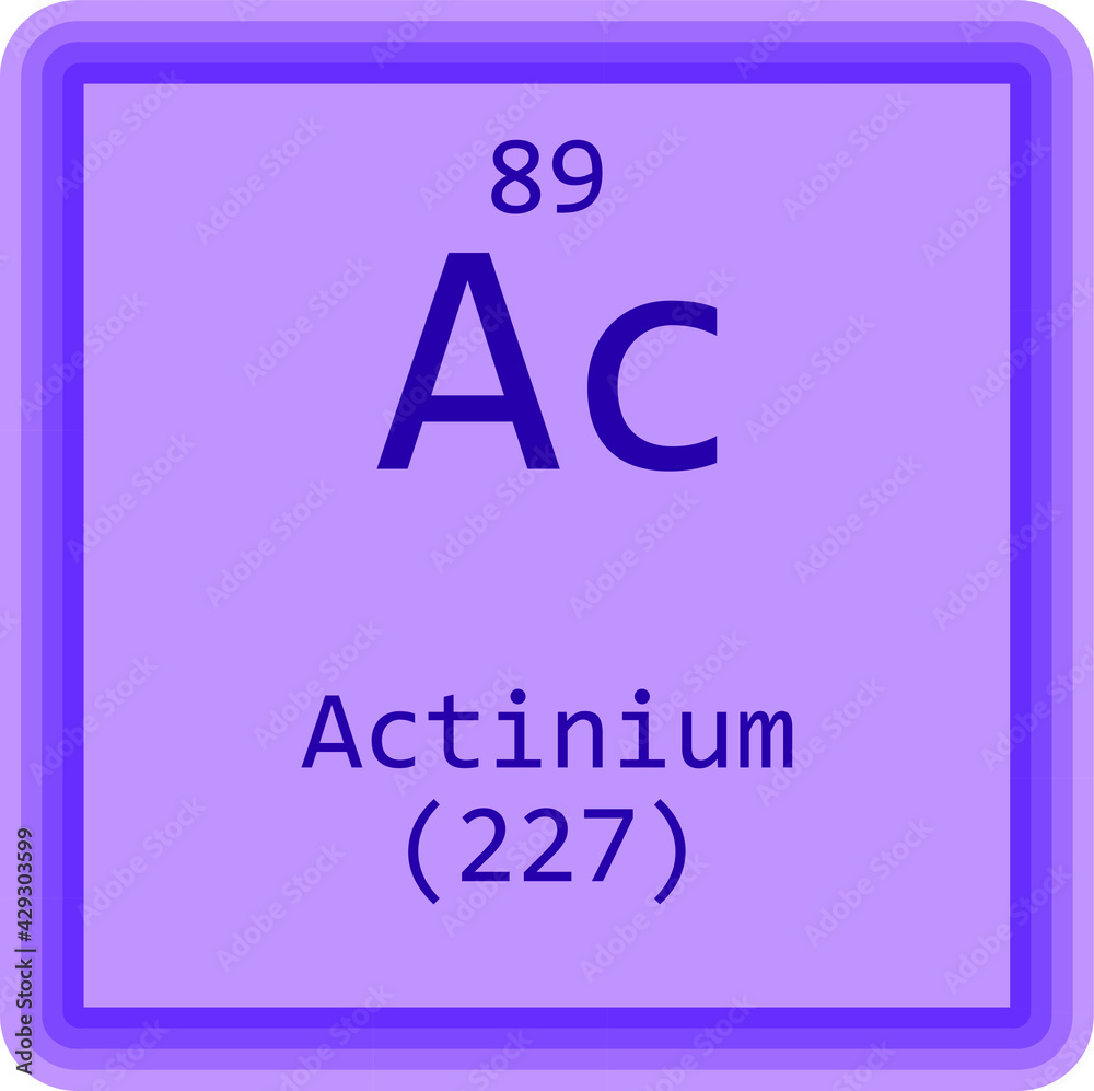 Ac Actinium Actinoid Chemical Element Periodic Table. Square vector ...