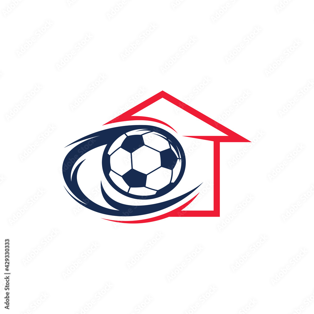 House Soccer logo design vector illustration, Creative Football logo ...