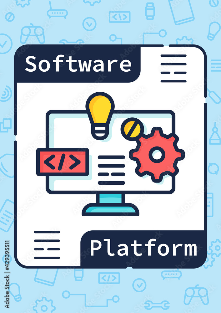 Software platform brochure.Programming environment template.Flyer ...