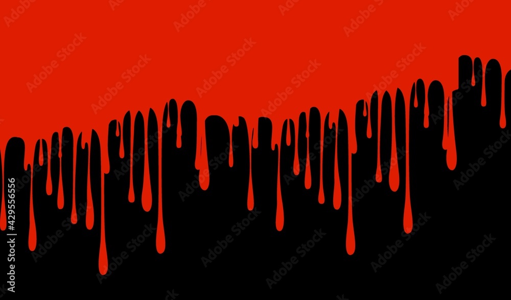 Dripping blood isolated on black background. Stock Illustration | Adobe ...