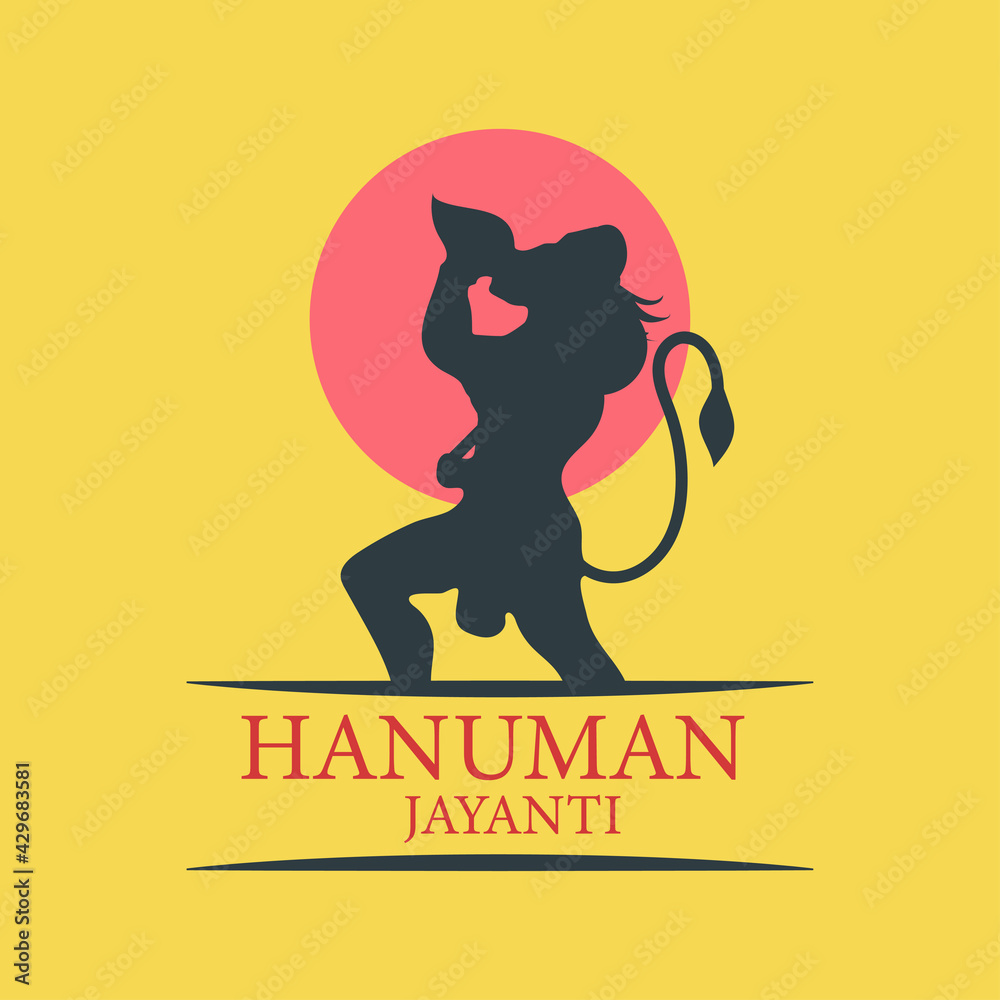 Hanuman Jayanti vector poster background, Ramayana God illustration ...