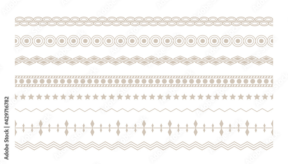 ethnic floral boho borders set design Stock Vector | Adobe Stock