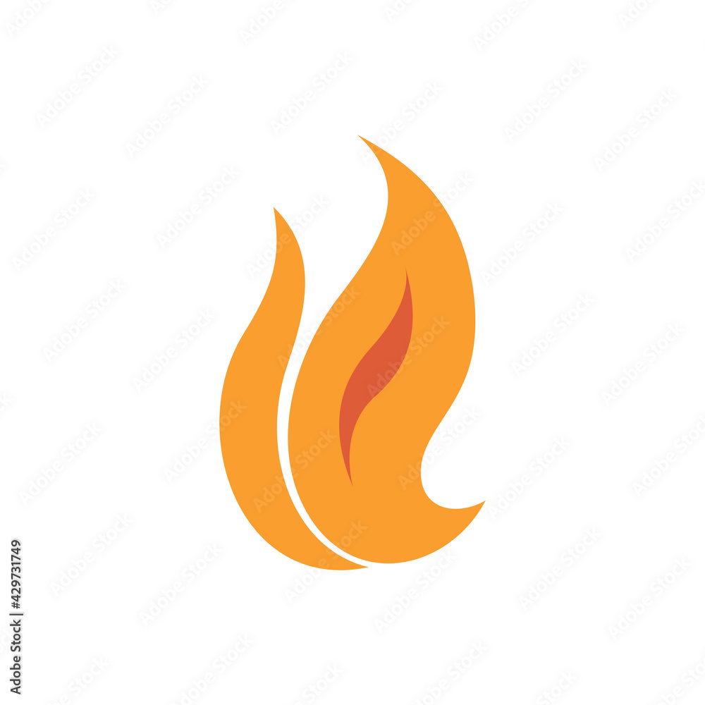 Flame fire vector icon. Also called bonfire or fireball. Abstract shape ...